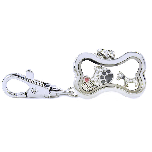 Floating Locket Dog Bone Keychain – BestGift247